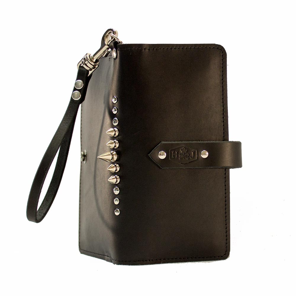 Spiky Spiky leather cell phone wallet / clutch – Horace & Jasper